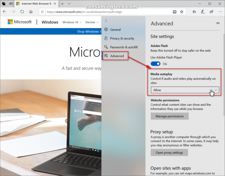 How to Control Audio and Video Playing Automatically in Microsoft Edge ...